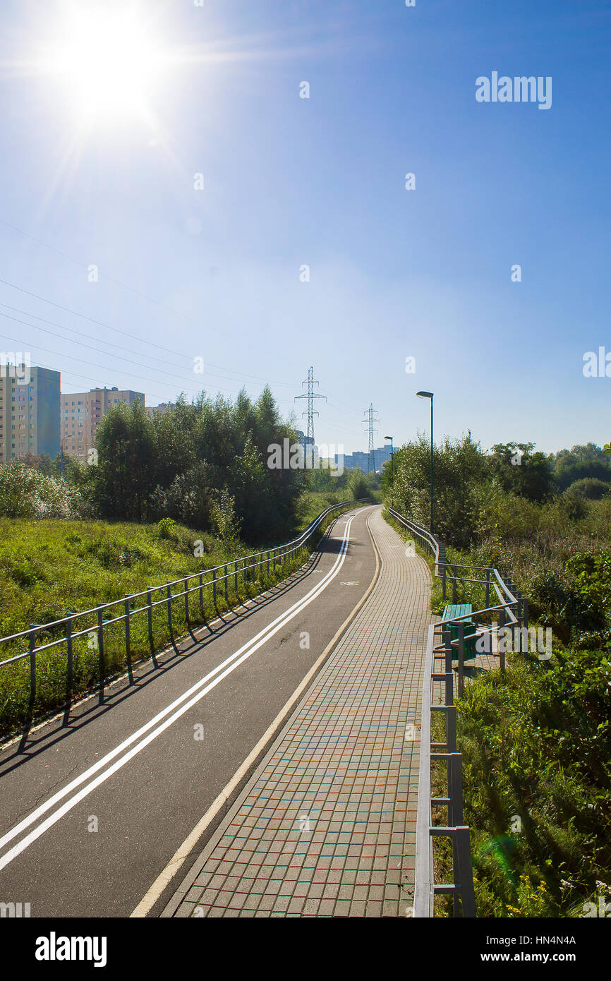 Bike Path in the city Stock Photo - Alamy