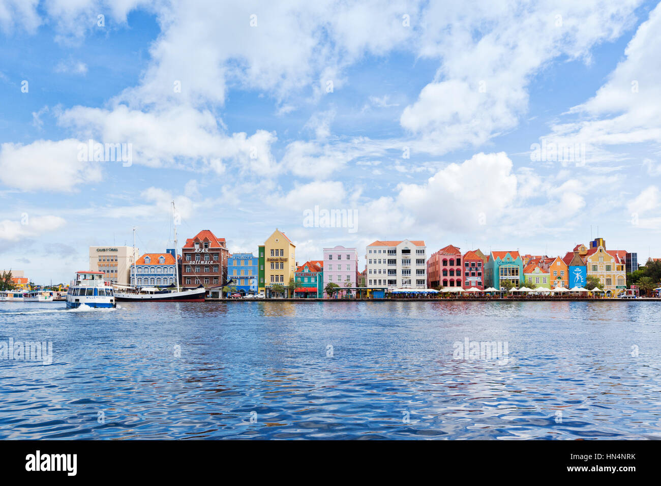 Colorful historic houses with shops and restaurants at Handelskade ...