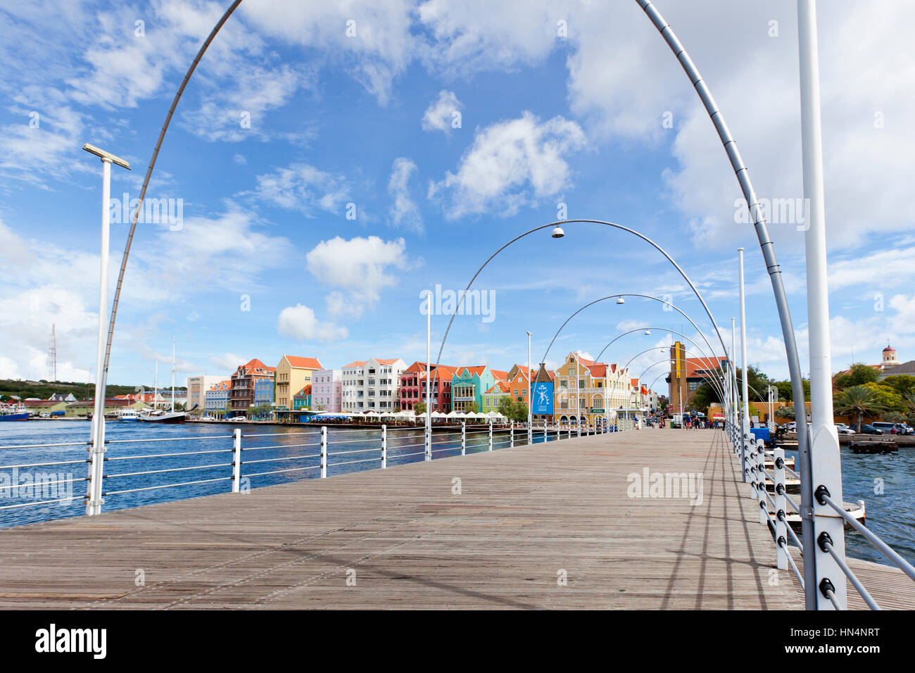 Willemstad, Curacao - November 14th, 2014: Waterfront of Punda district ...