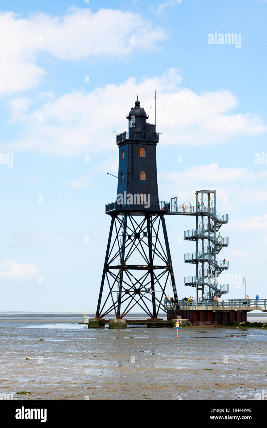 Dorum, Germany - August 9, 2015: Tourists visiting Obereversand ...