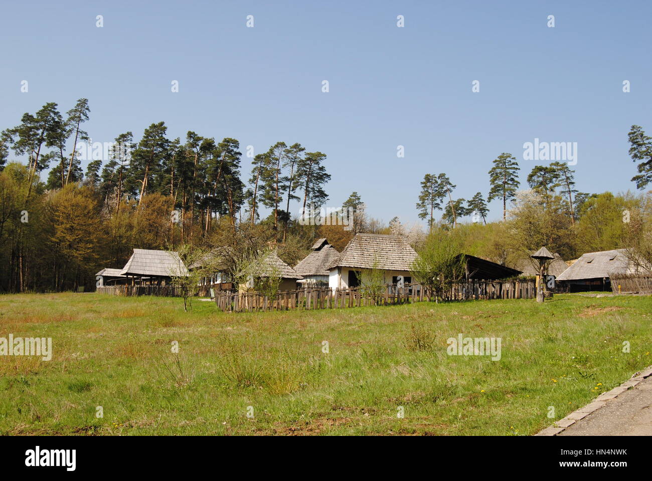 Romanian old traditional houses Stock Photo - Alamy