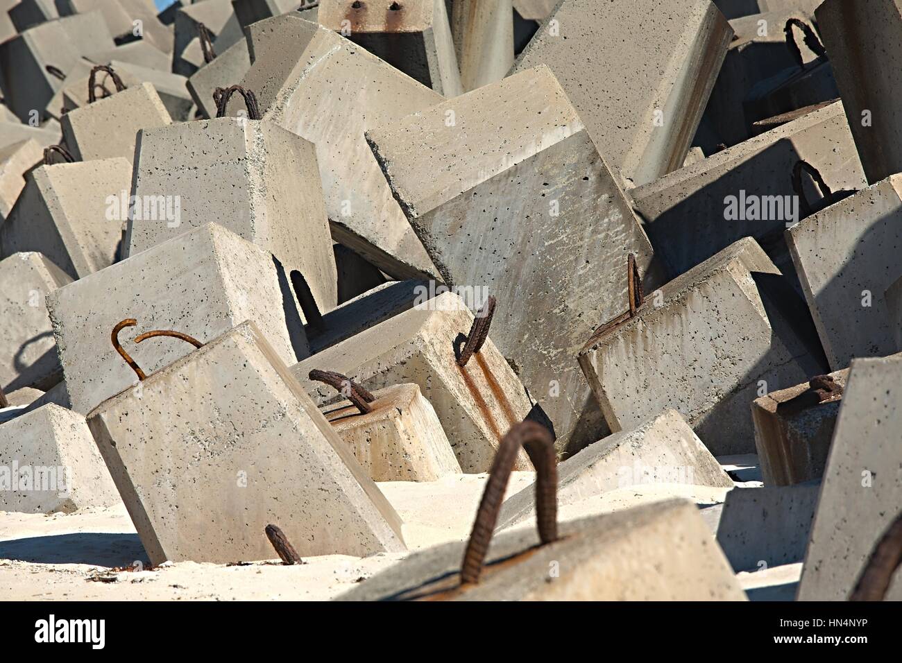 Harbour edge blocks Stock Photo - Alamy