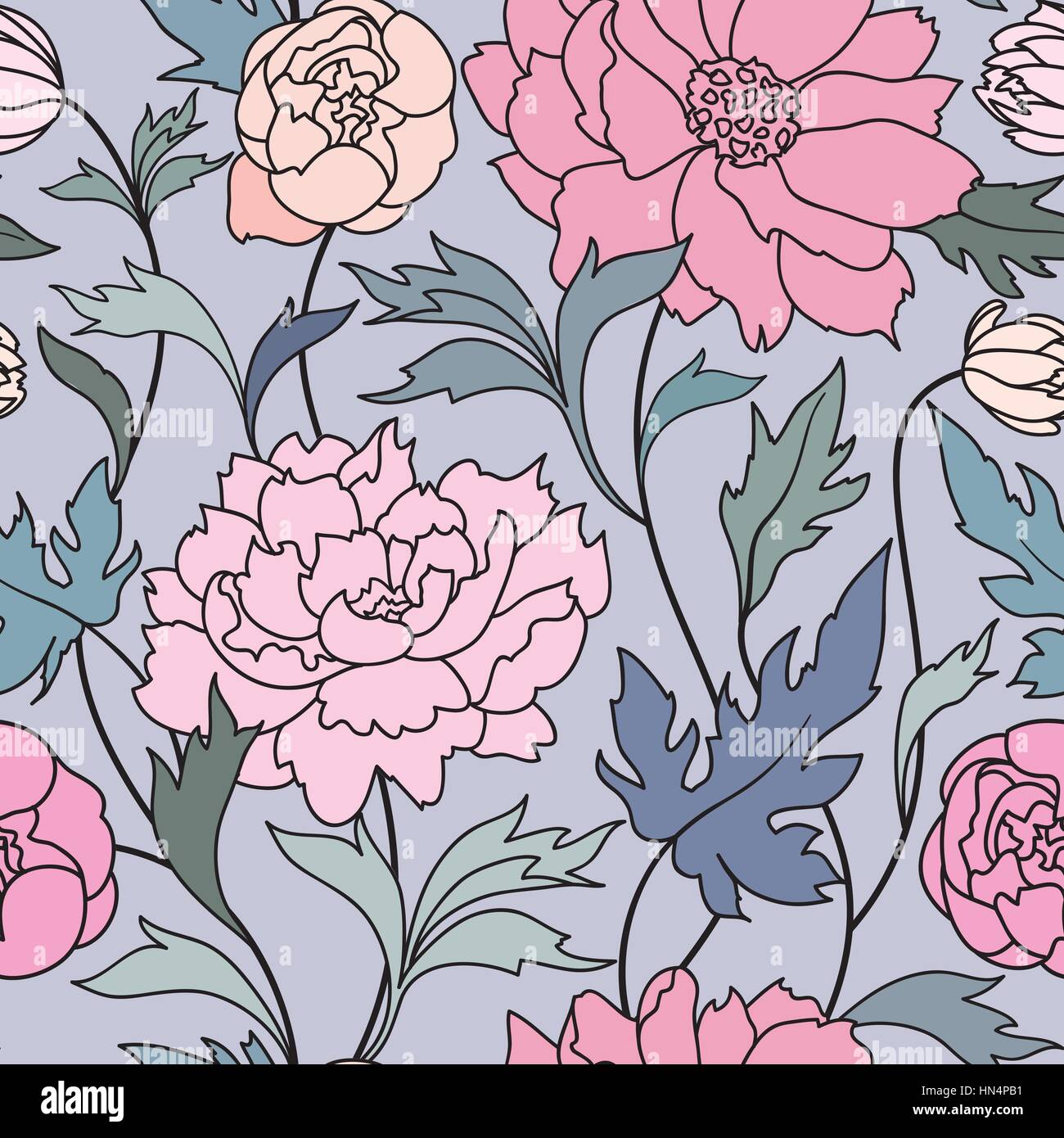 Floral pattern Flower rose ornamental background Flourish texture with ...