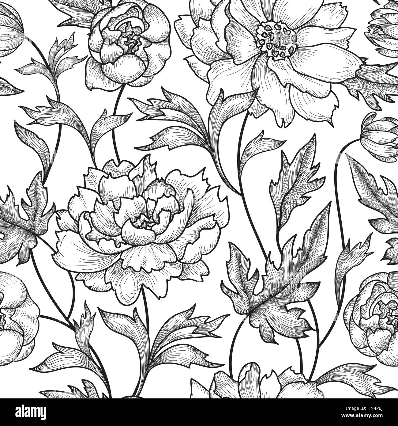 Floral pattern Flower rose ornamental background Flourish texture with ...