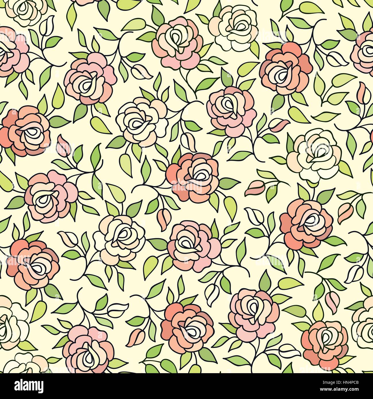 Floral pattern Flower rose ornamental background Flourish texture with ...