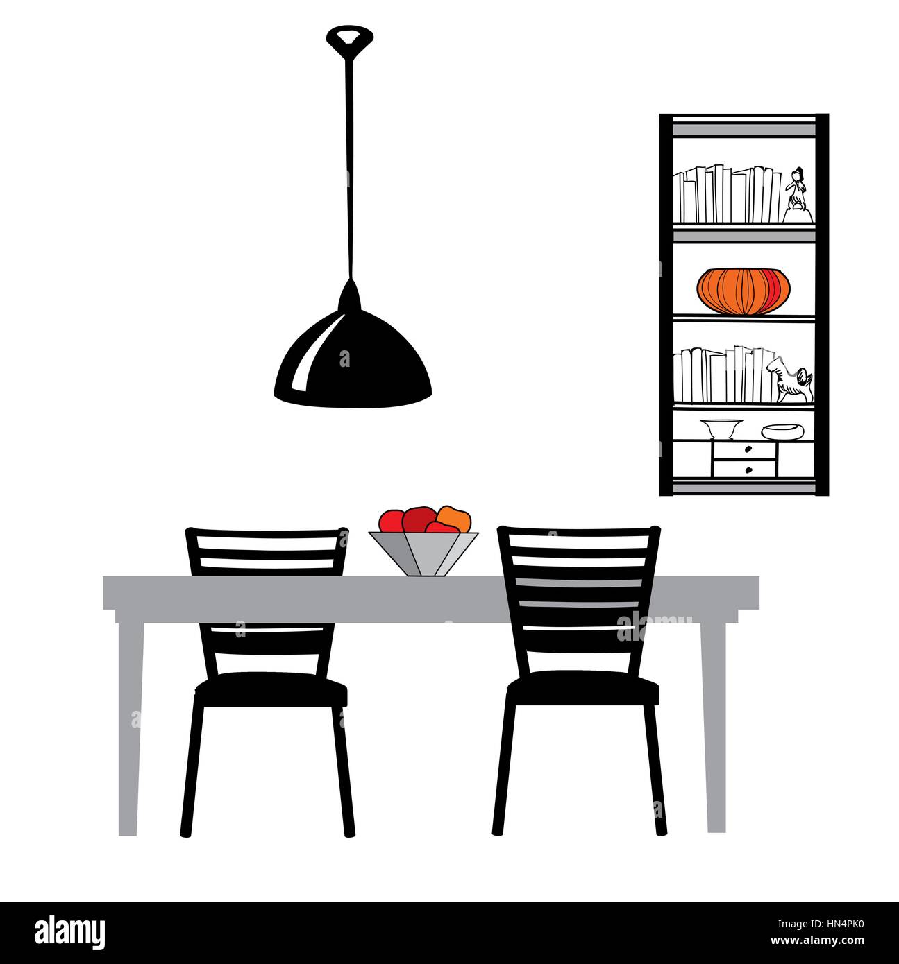 Grey interior living room Stock Vector Images - Alamy