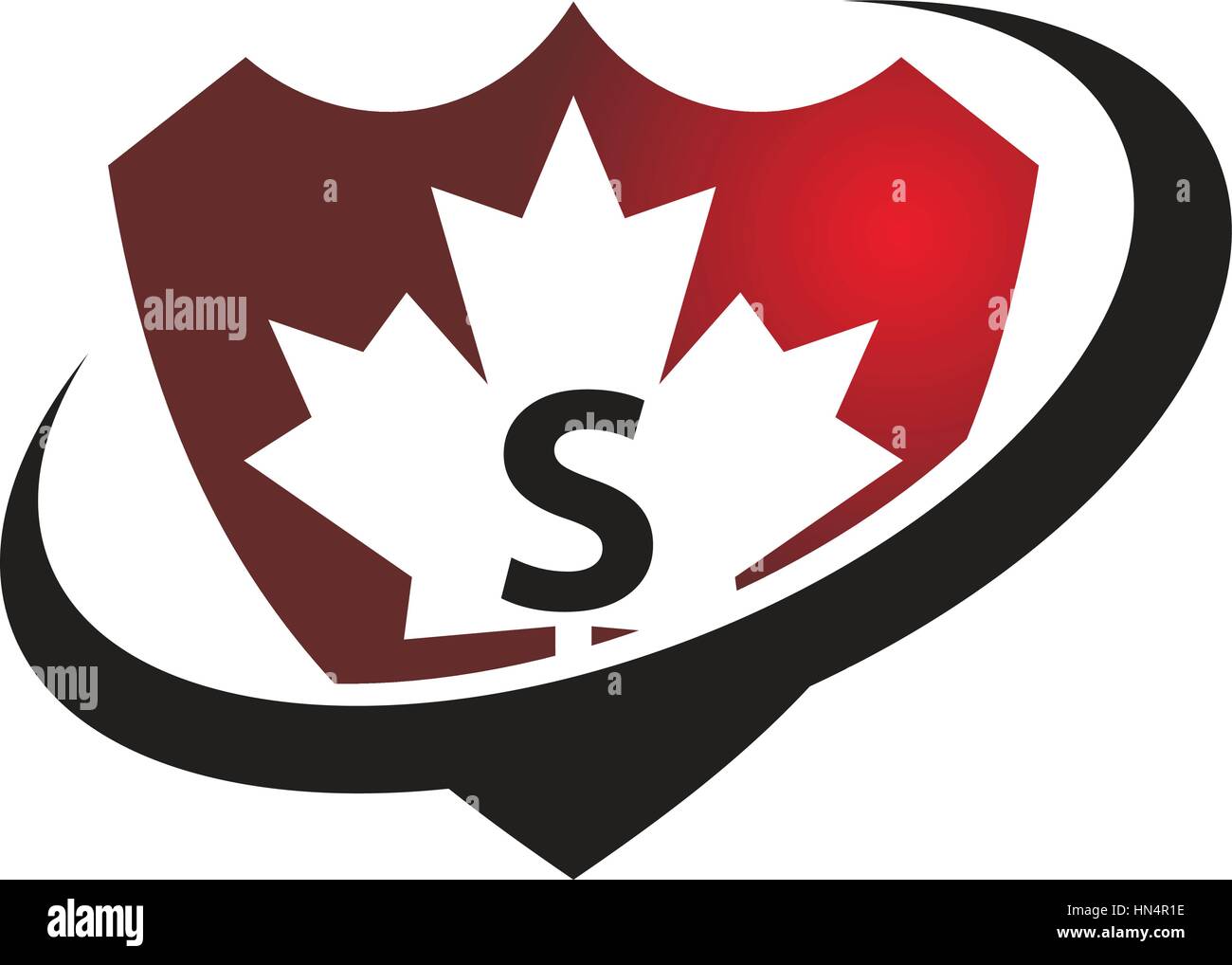 Maple Shield Swoosh Initial S Stock Vector Image & Art - Alamy