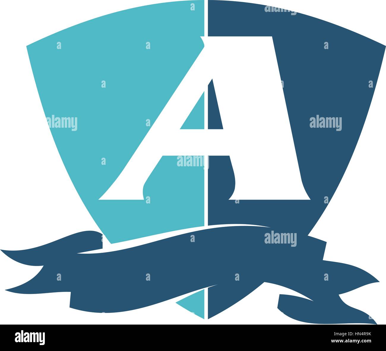 Shield Ribbon Letter A Stock Vector Image & Art - Alamy