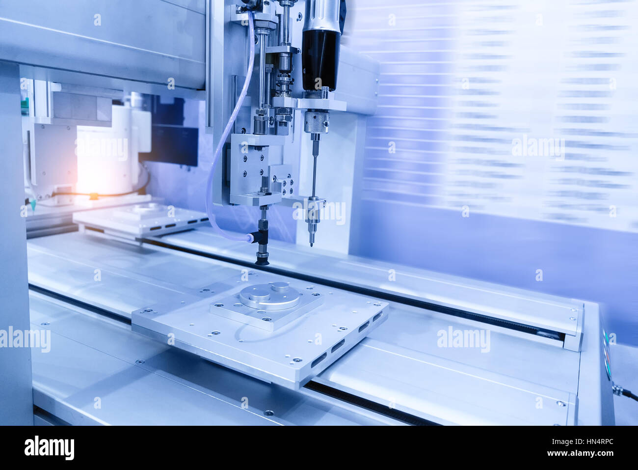 robot drill machine tool at mobile industrial manufacture factory Stock ...