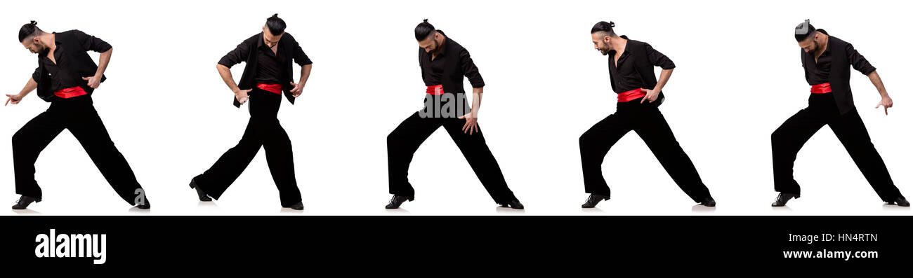 Spanish dancer in various poses on white Stock Photo - Alamy
