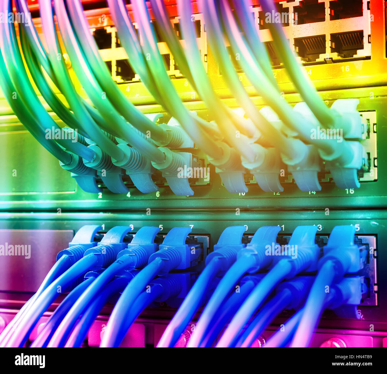 ethernet cable on network switches background Stock Photo - Alamy