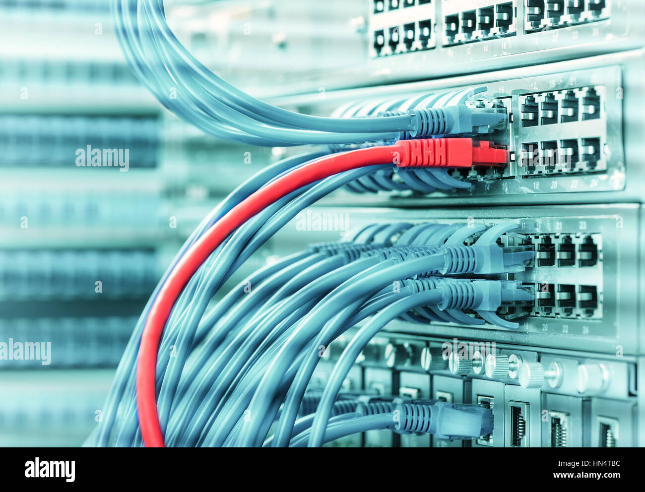 ethernet cable on network switches background Stock Photo - Alamy
