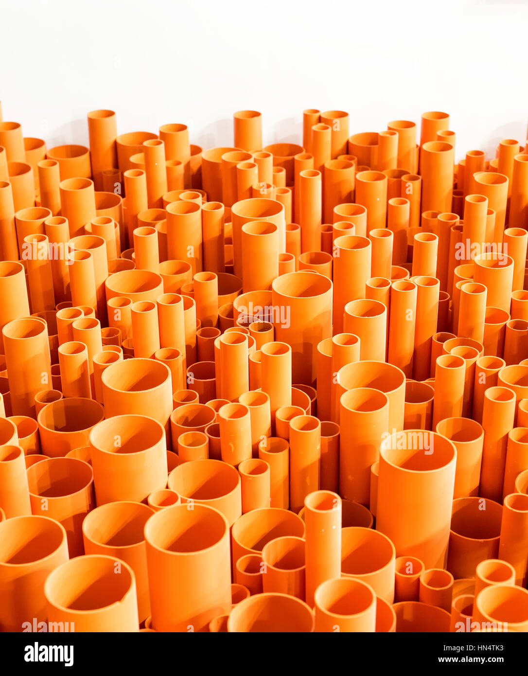 PVC pipes stacked in construction site Stock Photo - Alamy