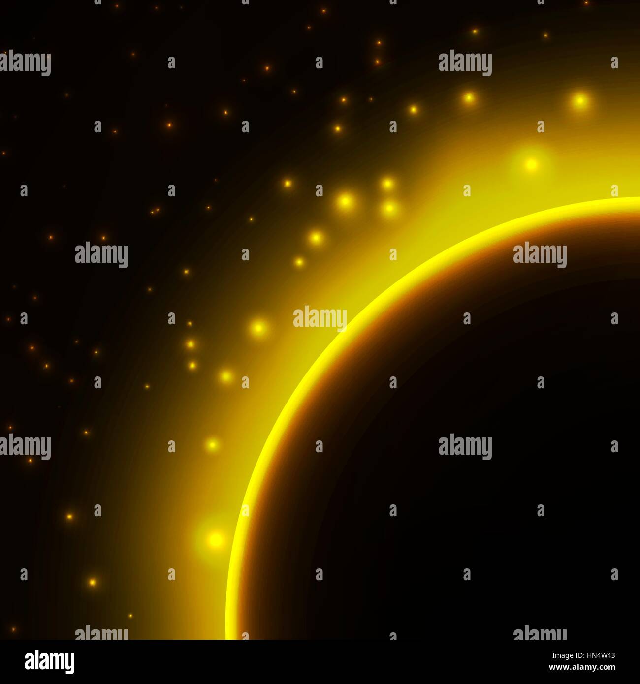 Space background with light from behind of the planet Stock Vector ...