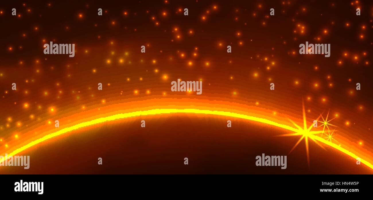 Space background with light from behind of the planet Stock Vector ...
