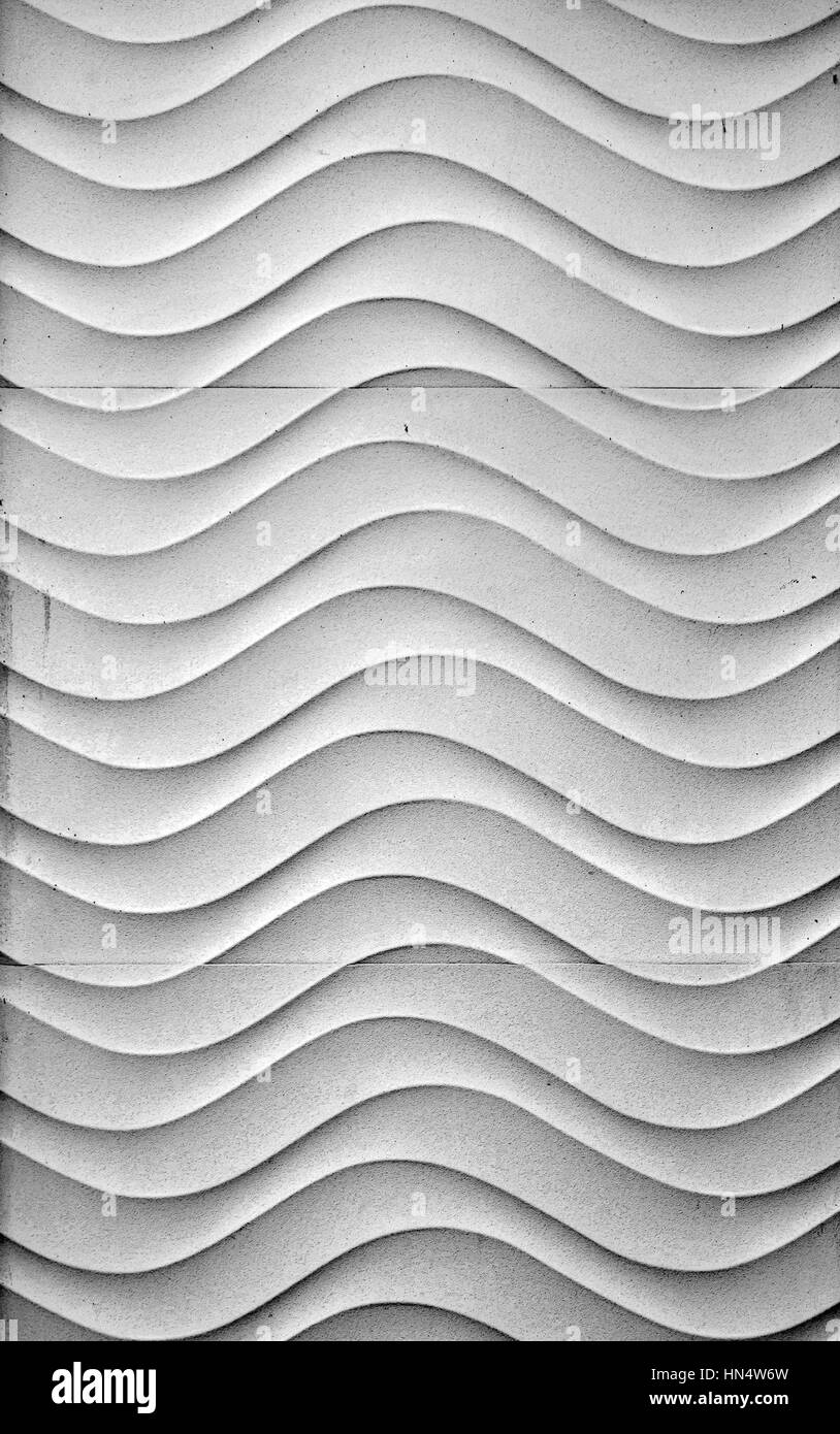Wavy white wall, detail of a wall decorated Stock Photo - Alamy