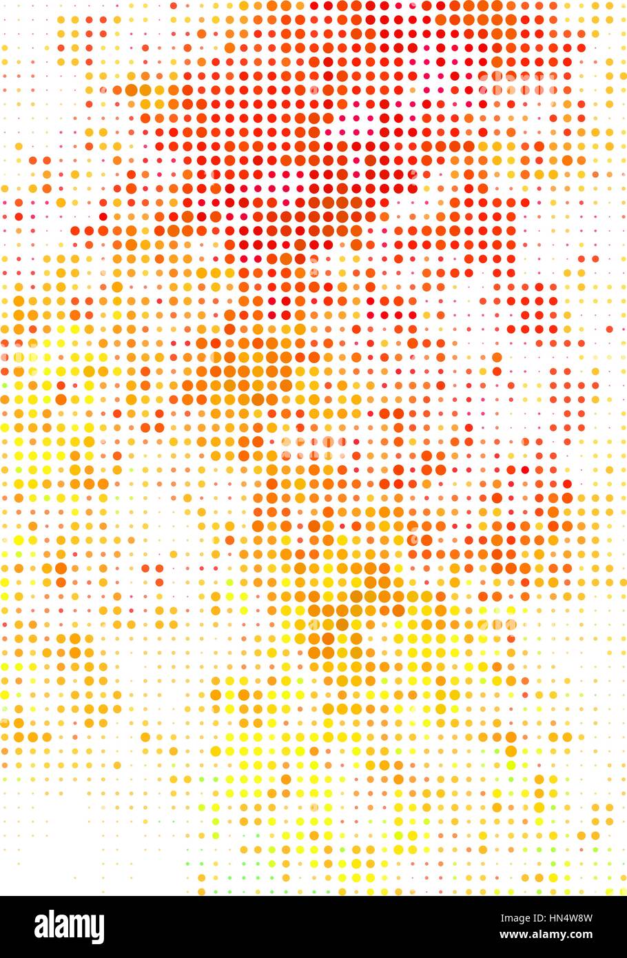 Vector illustration with halftone patterns. Colorful red abstract ...