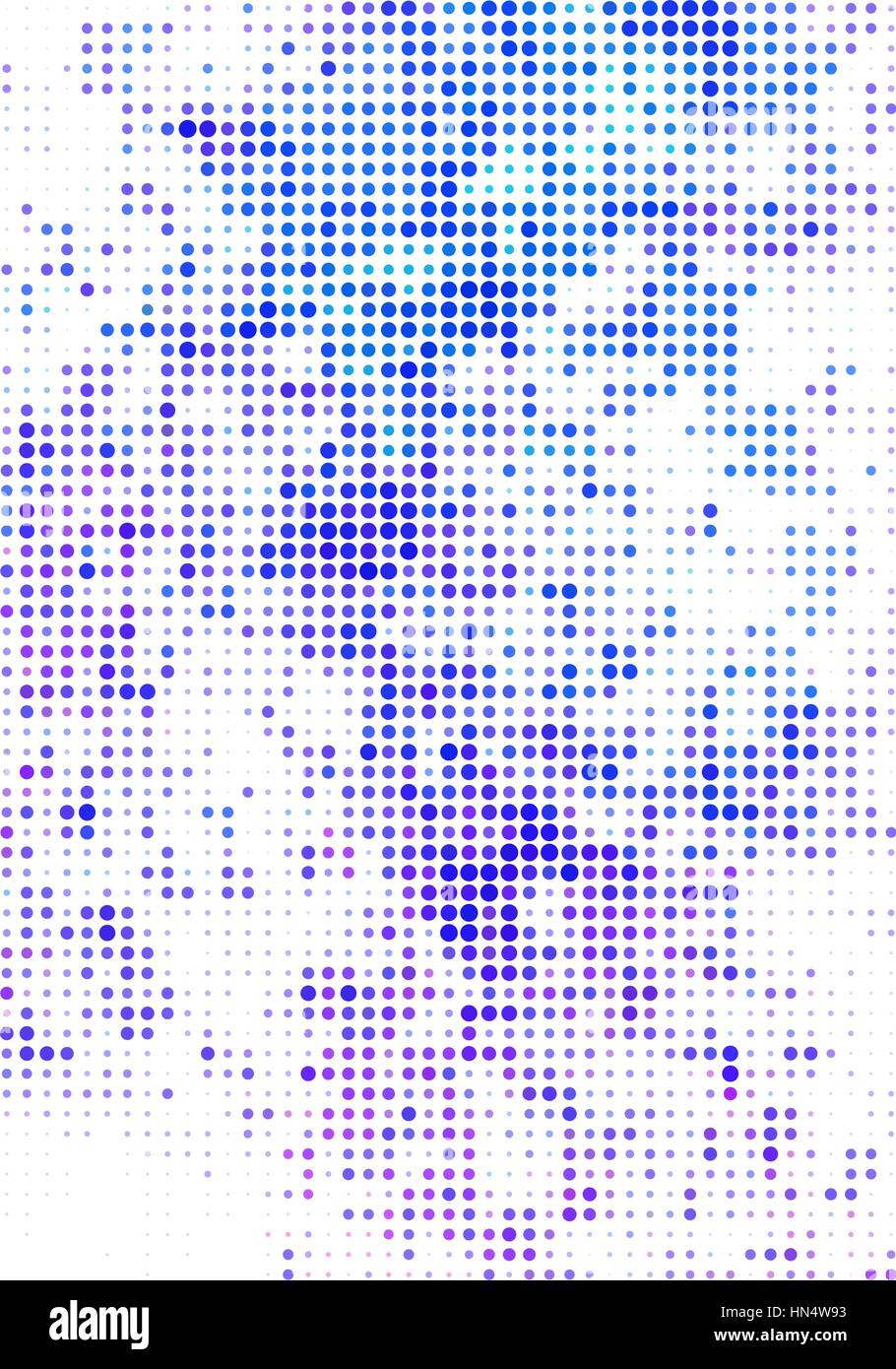 Vector illustration with halftone patterns. Colorful blue abstract ...