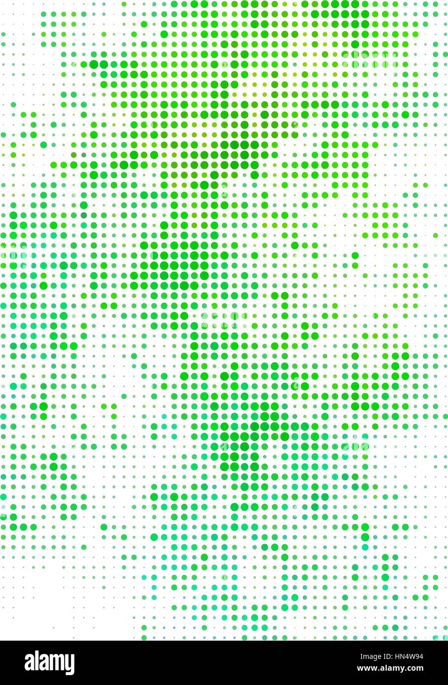 Vector illustration with halftone patterns. Colorful green abstract ...