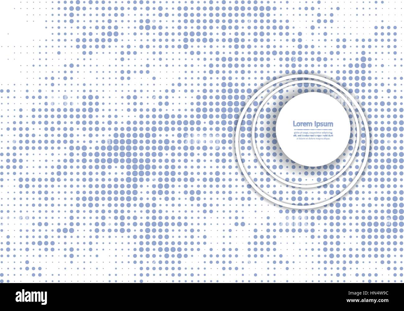 Vector illustration with halftone patterns. Colorful blue abstract ...