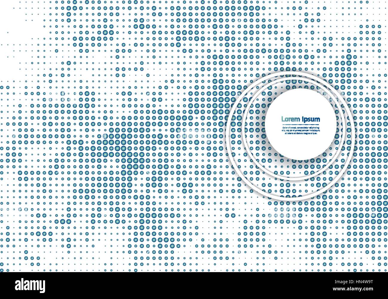 Vector illustration with halftone patterns. Colorful blue abstract ...