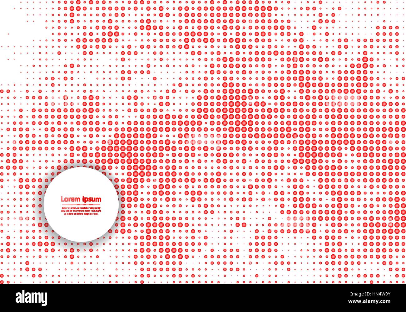 Vector illustration with halftone patterns. Colorful red abstract ...