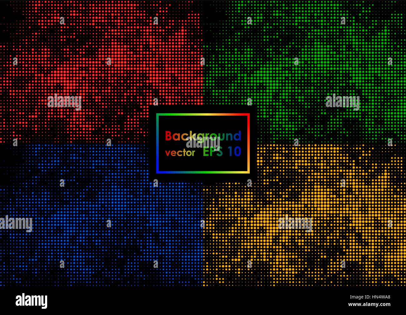 Vector illustration with four halftone patterns. Colorful abstract ...