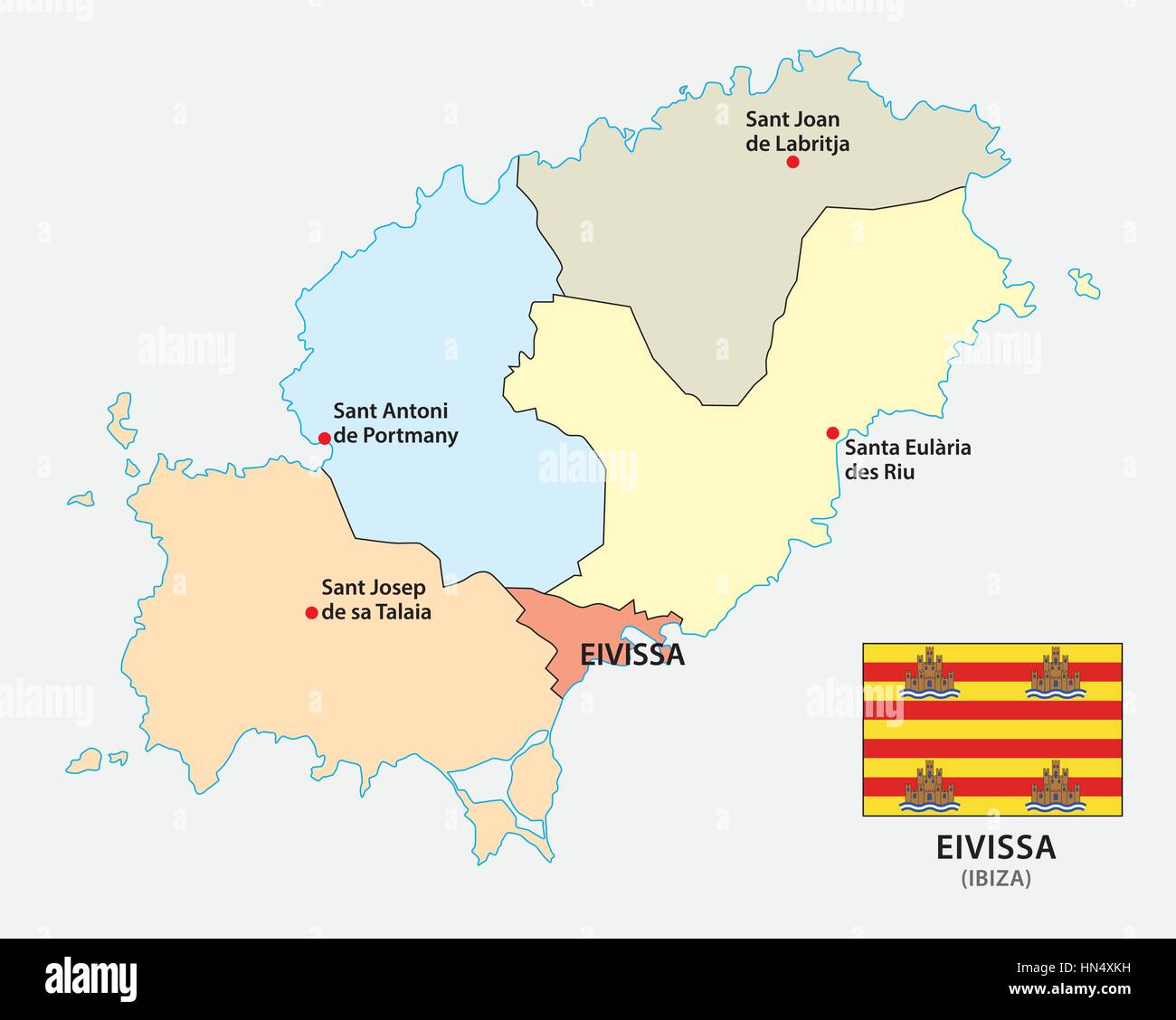 Administrative and political vector map of the Spanish Mediterranean ...