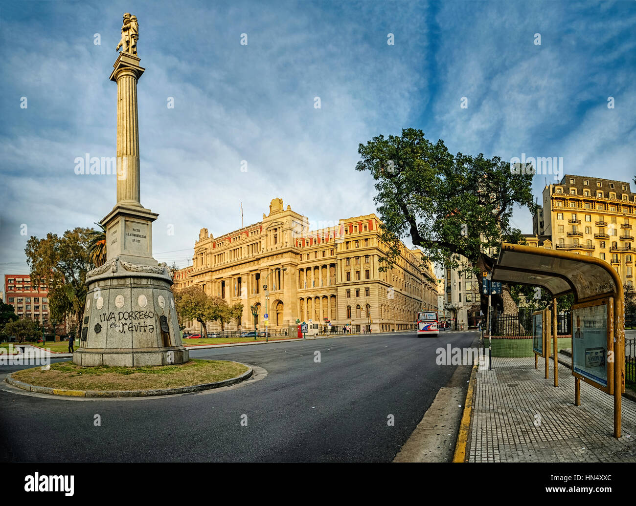 General Juan Lavalle Column in Plaza Lavalle Stock Photo - Alamy