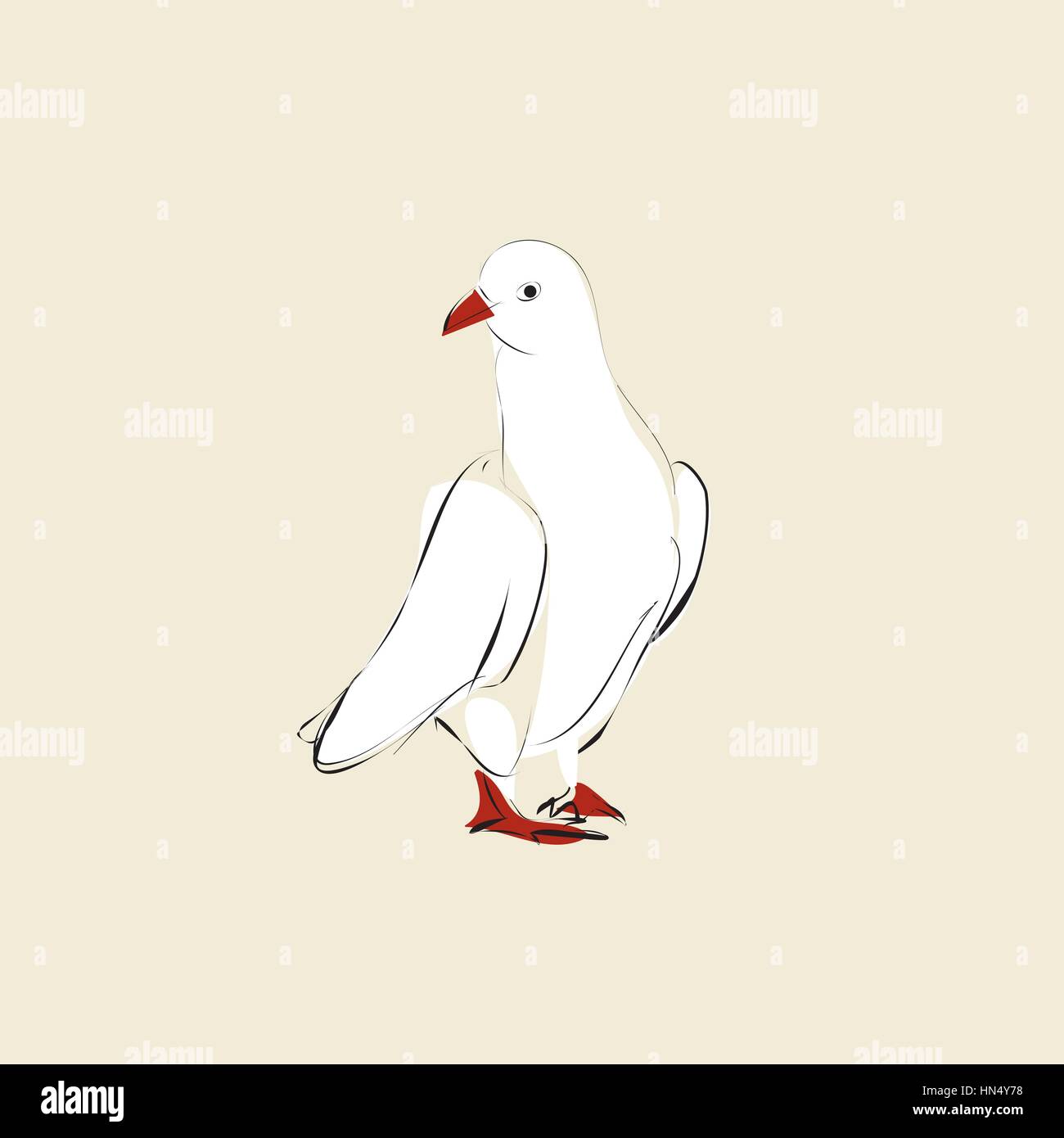 white dove with red beak and red feet Stock Vector Image & Art - Alamy