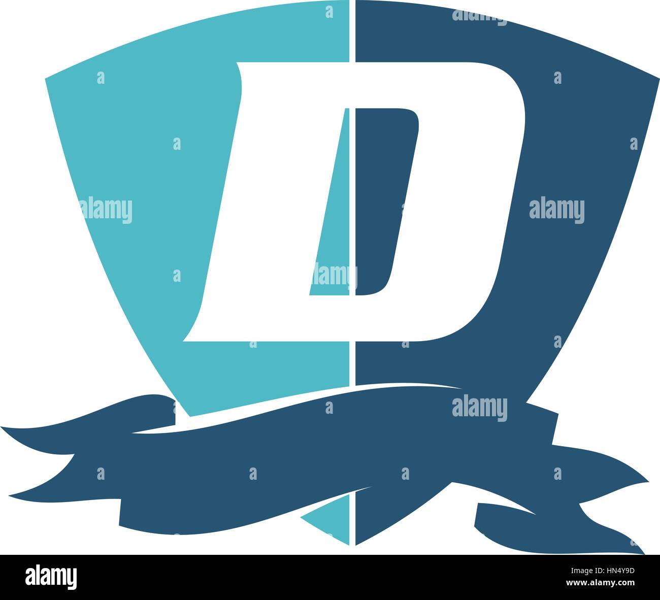 Shield Ribbon Letter D Stock Vector Image & Art - Alamy