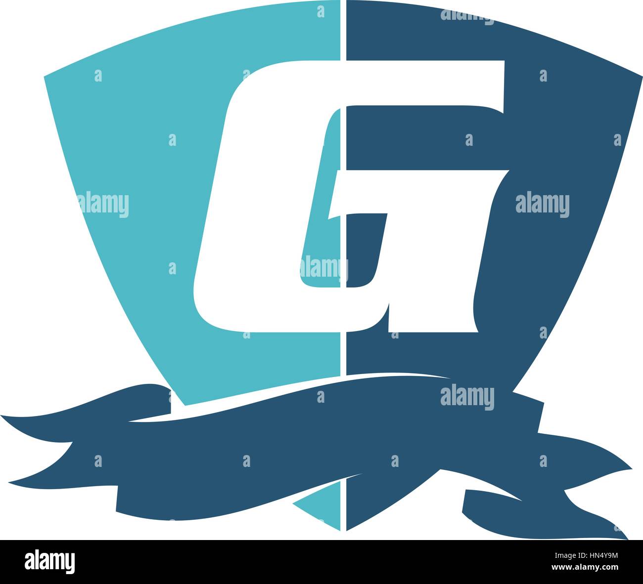 Shield Ribbon Letter G Stock Vector Image & Art - Alamy