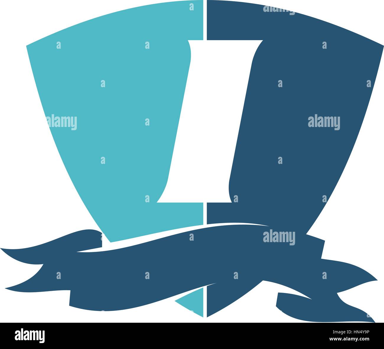 Shield Ribbon Letter I Stock Vector Image & Art - Alamy