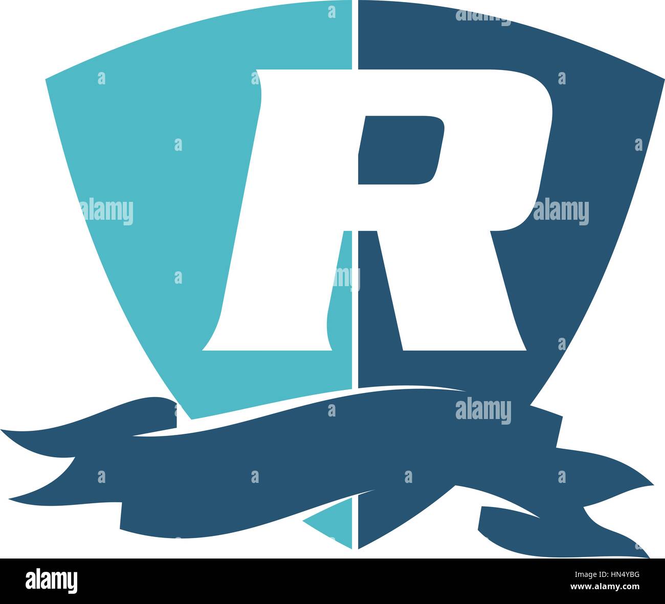 Shield Ribbon Letter R Stock Vector Image & Art - Alamy