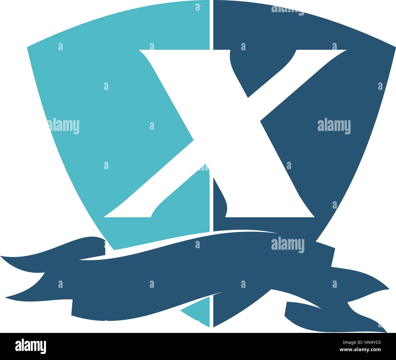 Shield Ribbon Letter X Stock Vector Image & Art - Alamy