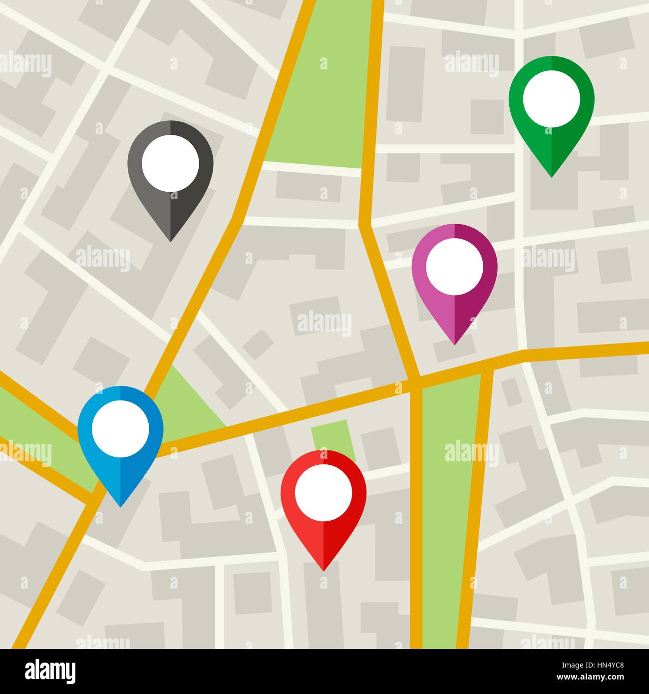 Illustration generic street map green hi-res stock photography and ...
