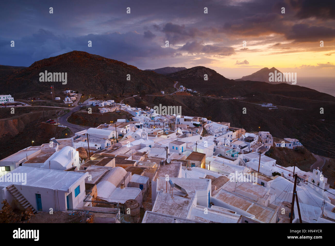 View of Chora village on Anafi island in Greece Stock Photo - Alamy