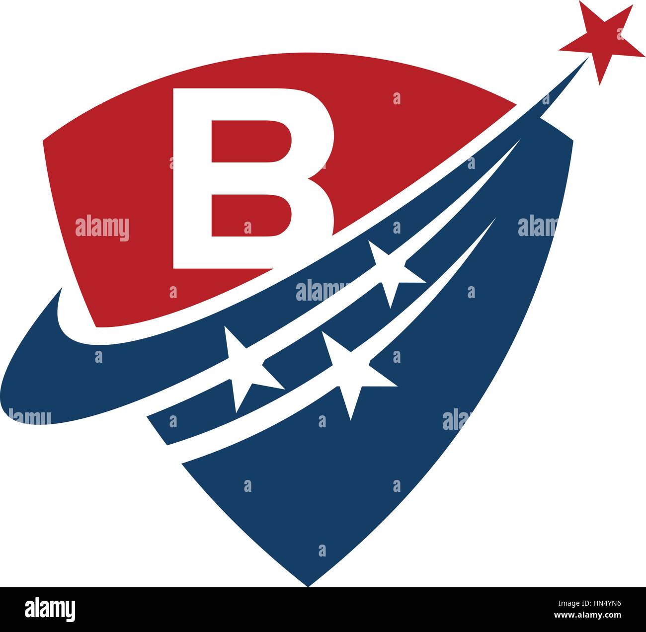 Star Swoosh Letter B Stock Vector Image & Art - Alamy