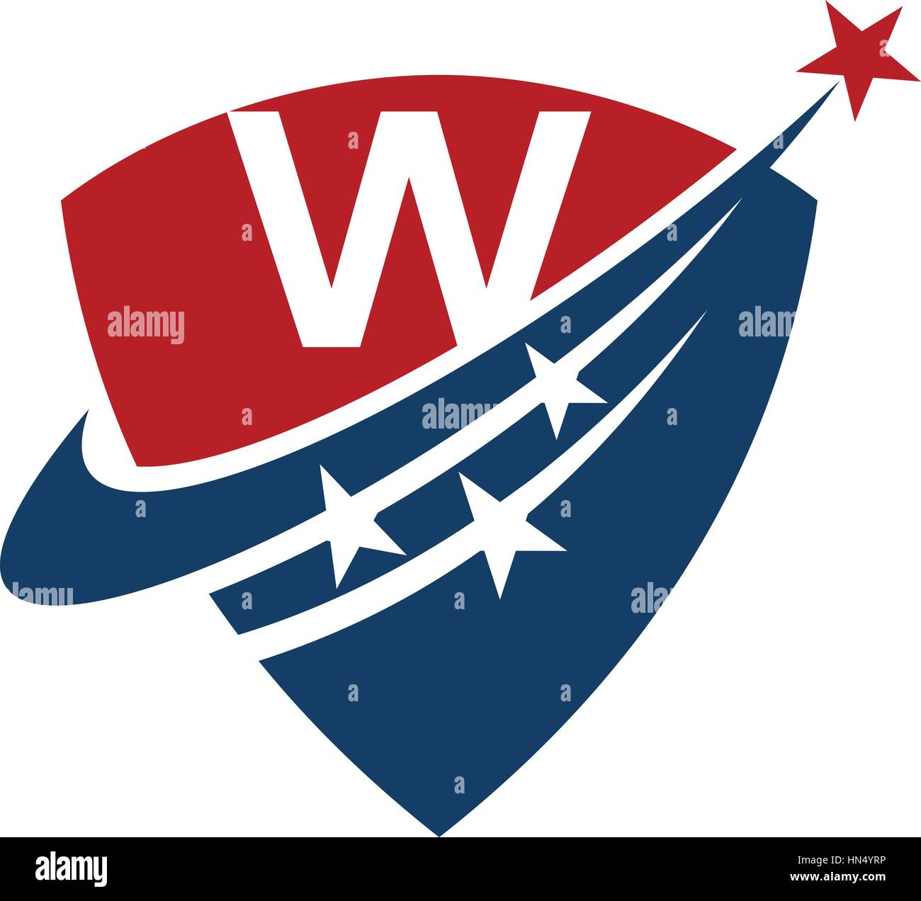 Star Swoosh Letter W Stock Vector Image & Art - Alamy