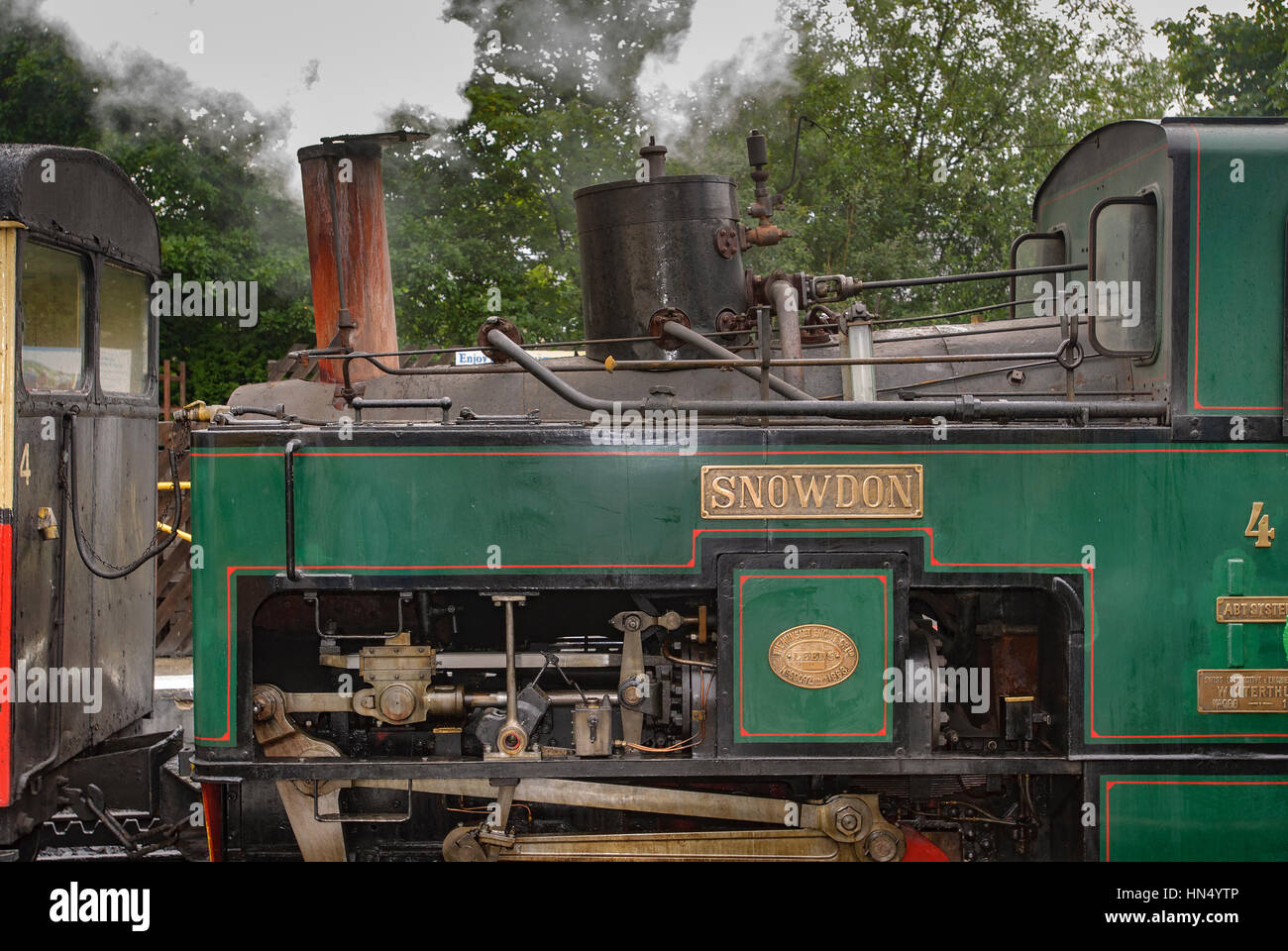 Snowdon mountain railway train. July 2009 Llanberis North Wales Stock ...