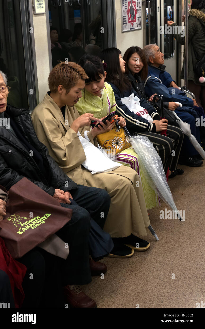 Young japanese women on train hi-res stock photography and images - Alamy