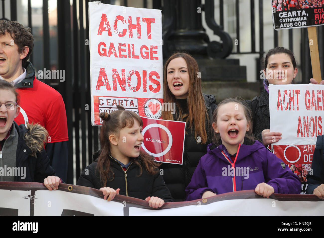 Irish language campaigners from across Northern Ireland protest over ...