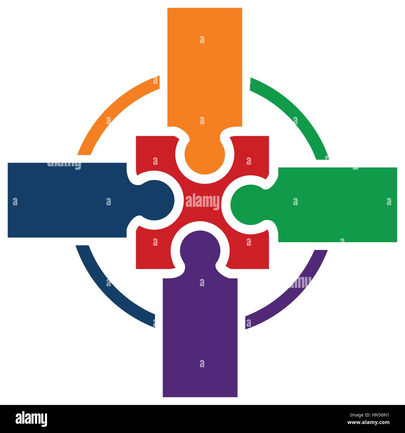 Puzzle synergy icon hi-res stock photography and images - Alamy