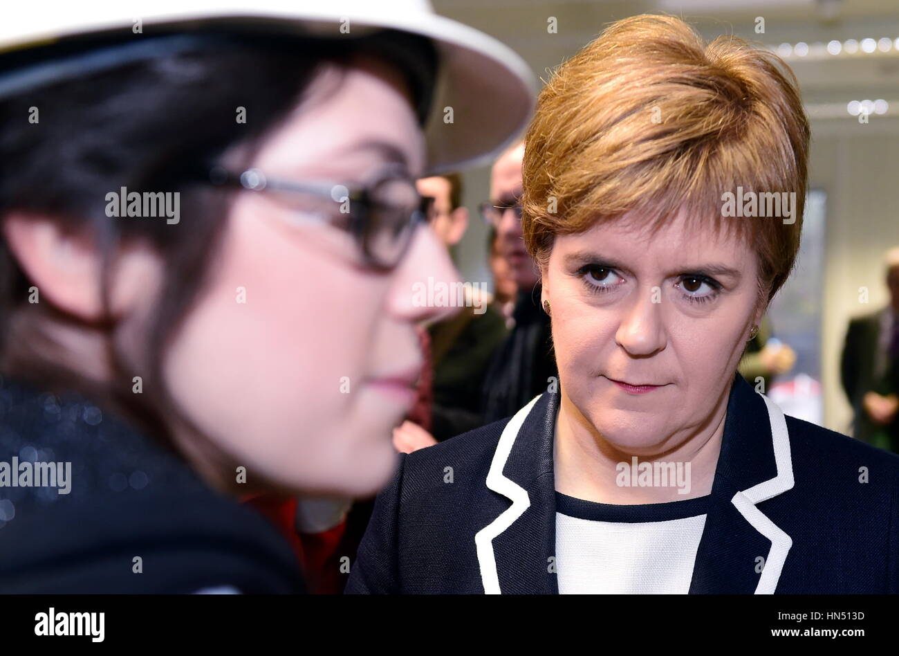 First Minister Nicola Sturgeon meets apprentice Leanne Brown (left ...