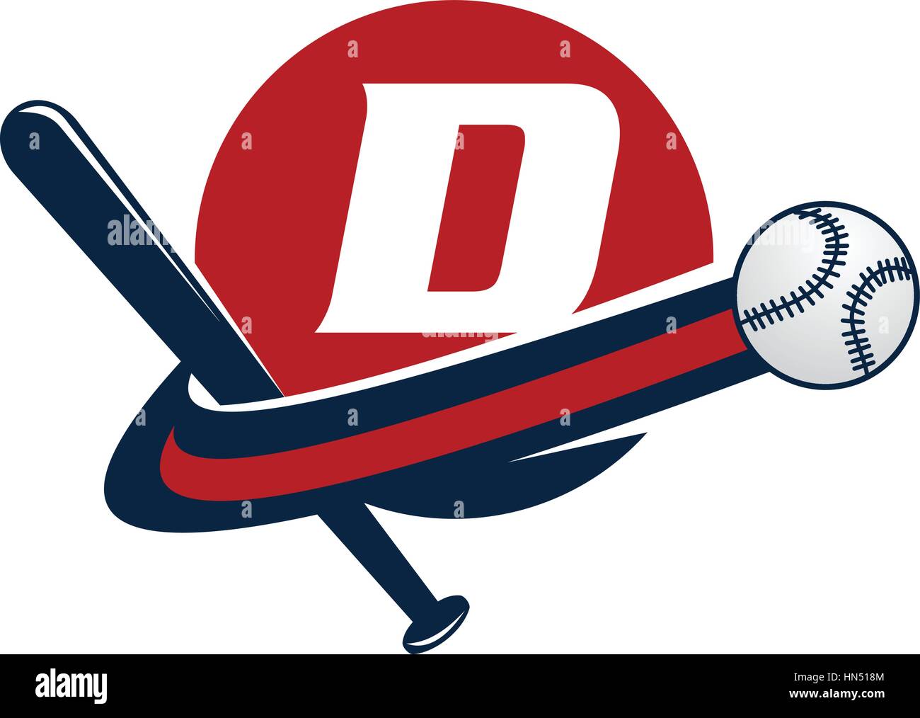 Base Ball Letter D Stock Vector Image & Art - Alamy