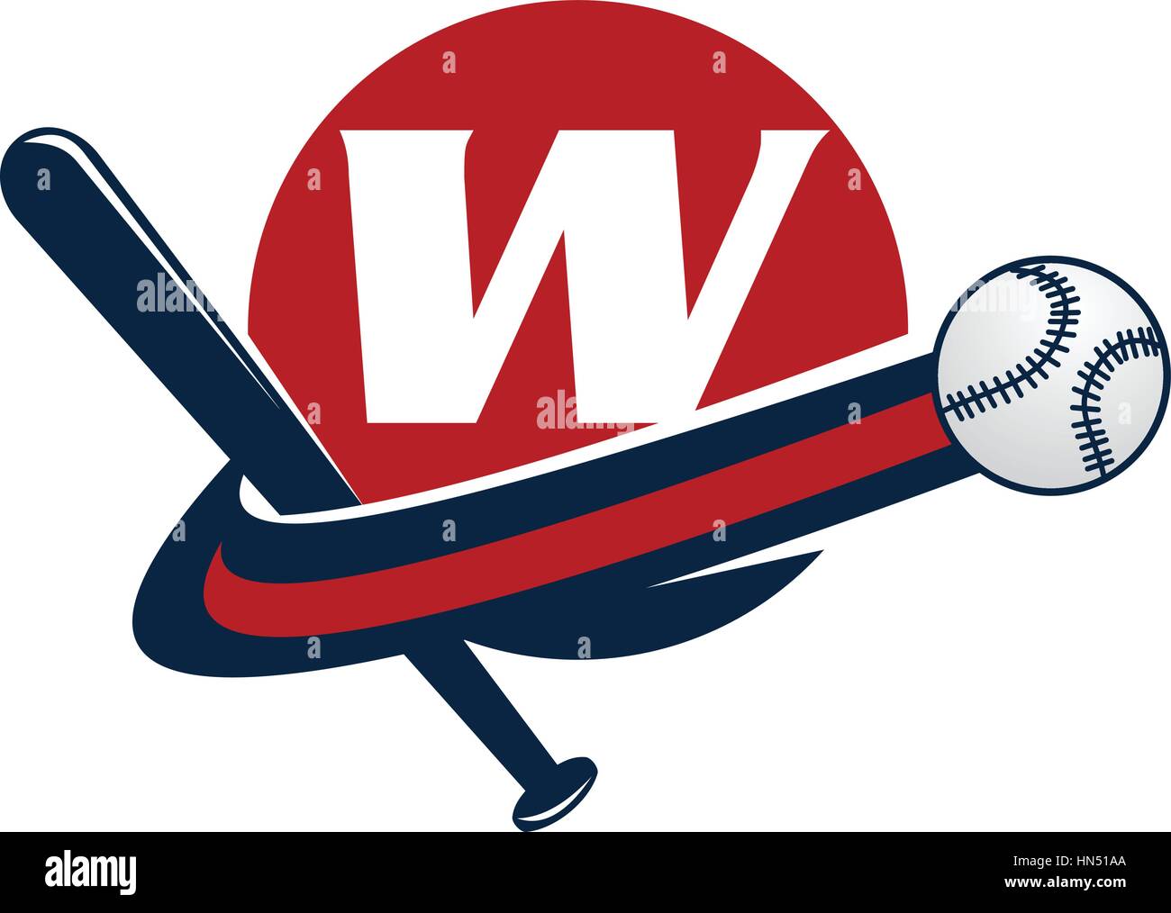 Base Ball Letter W Stock Vector Image & Art - Alamy