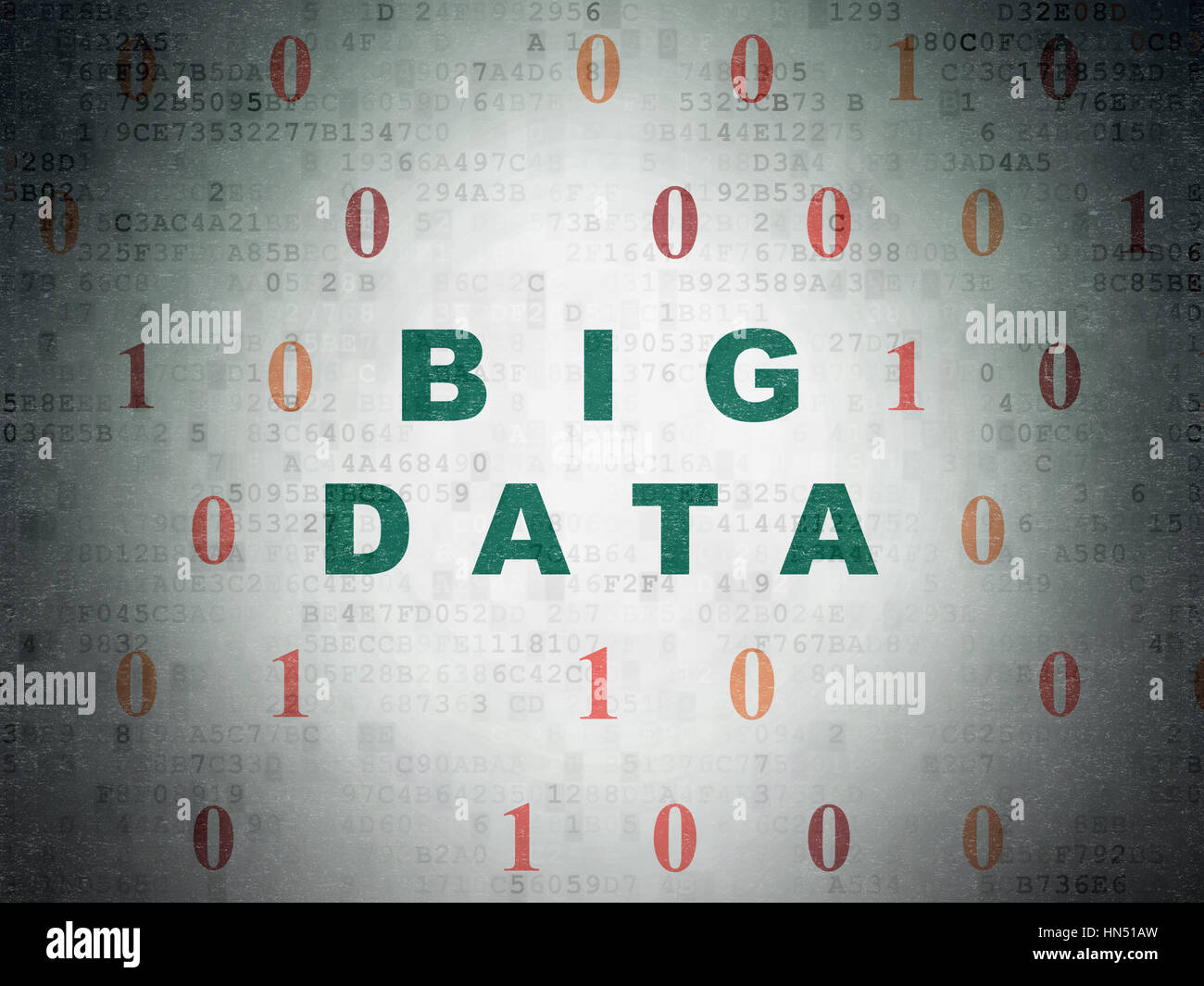 Data concept: Painted green text Big Data on Digital Data Paper background with Binary Code ...