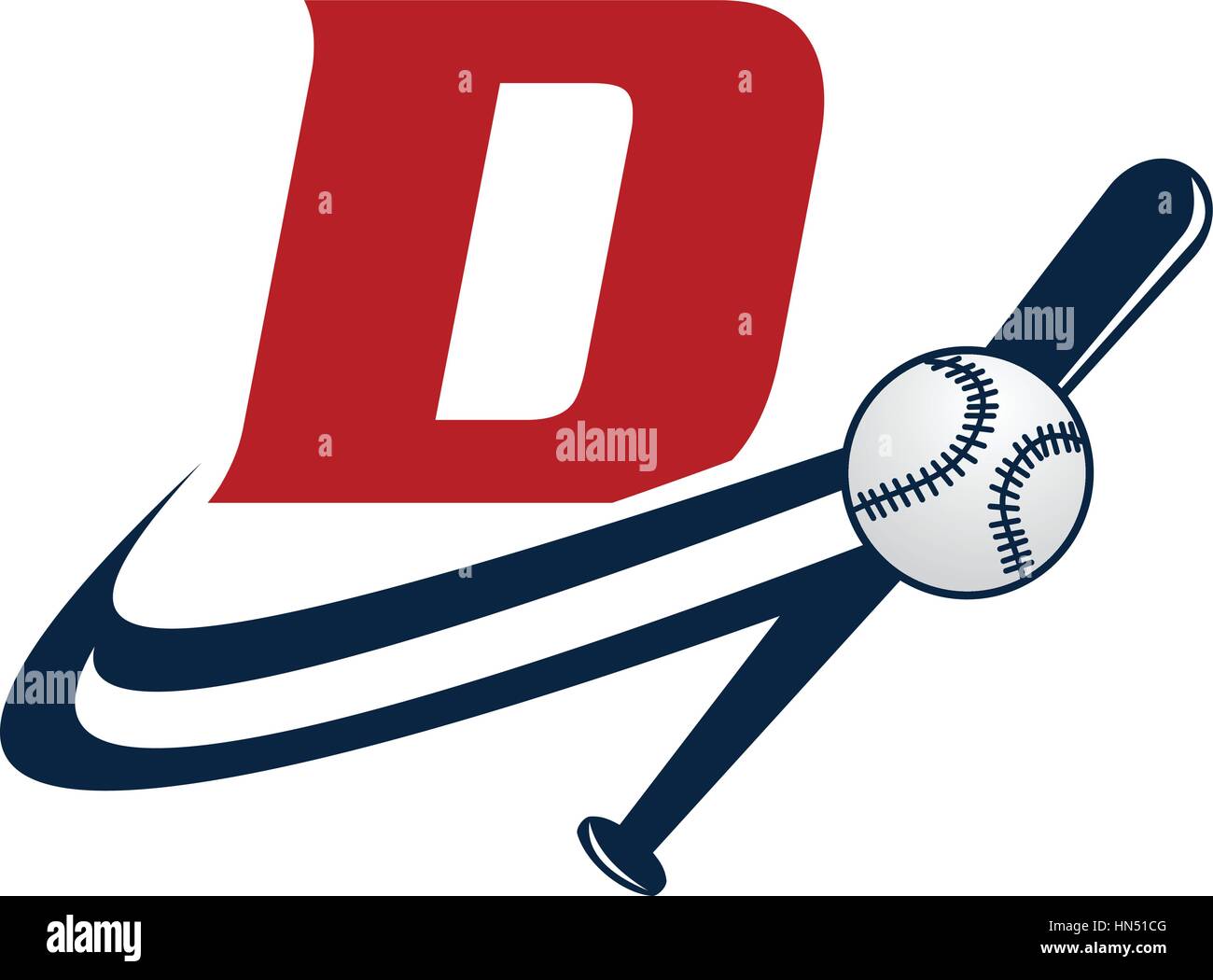 Base Ball Letter D Stock Vector Image & Art - Alamy