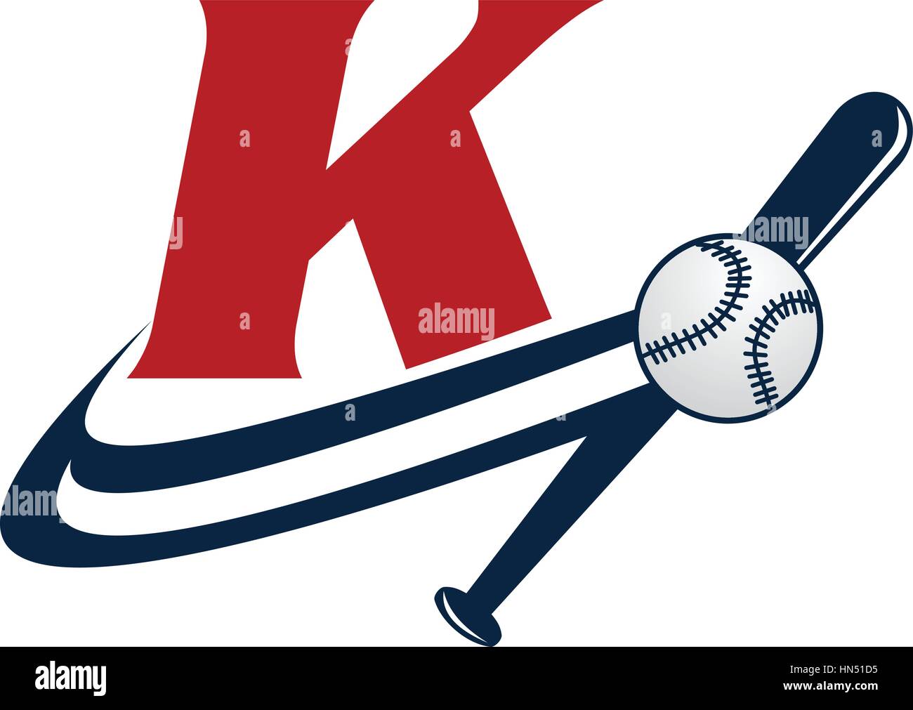 Base Ball Letter K Stock Vector Image & Art - Alamy