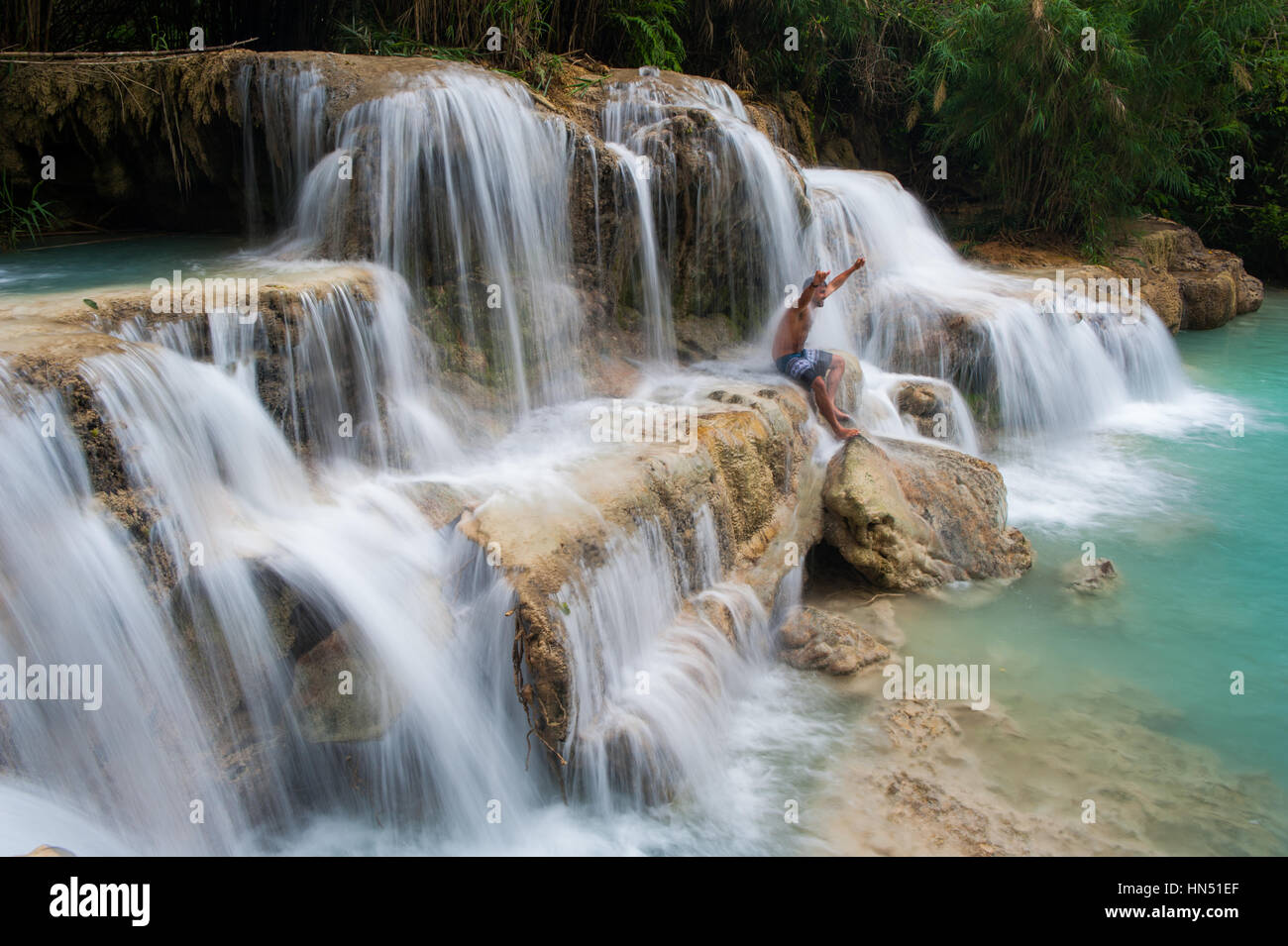 Male tourist enjoying scenery hi-res stock photography and images - Alamy